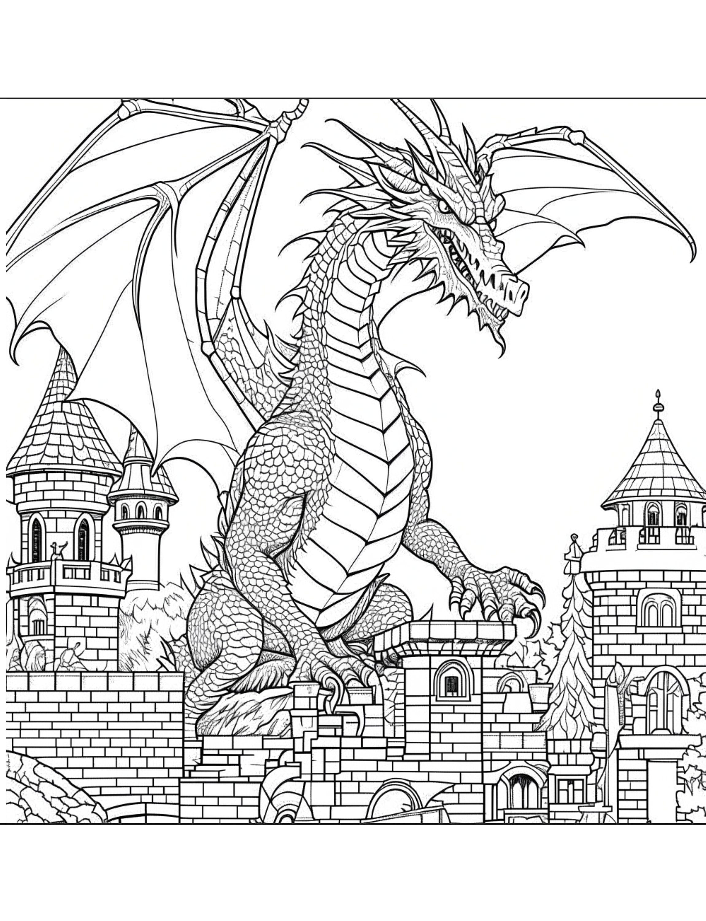 Mythical Beasts Coloring Pages With Creatures of the Wild and Medieval ...