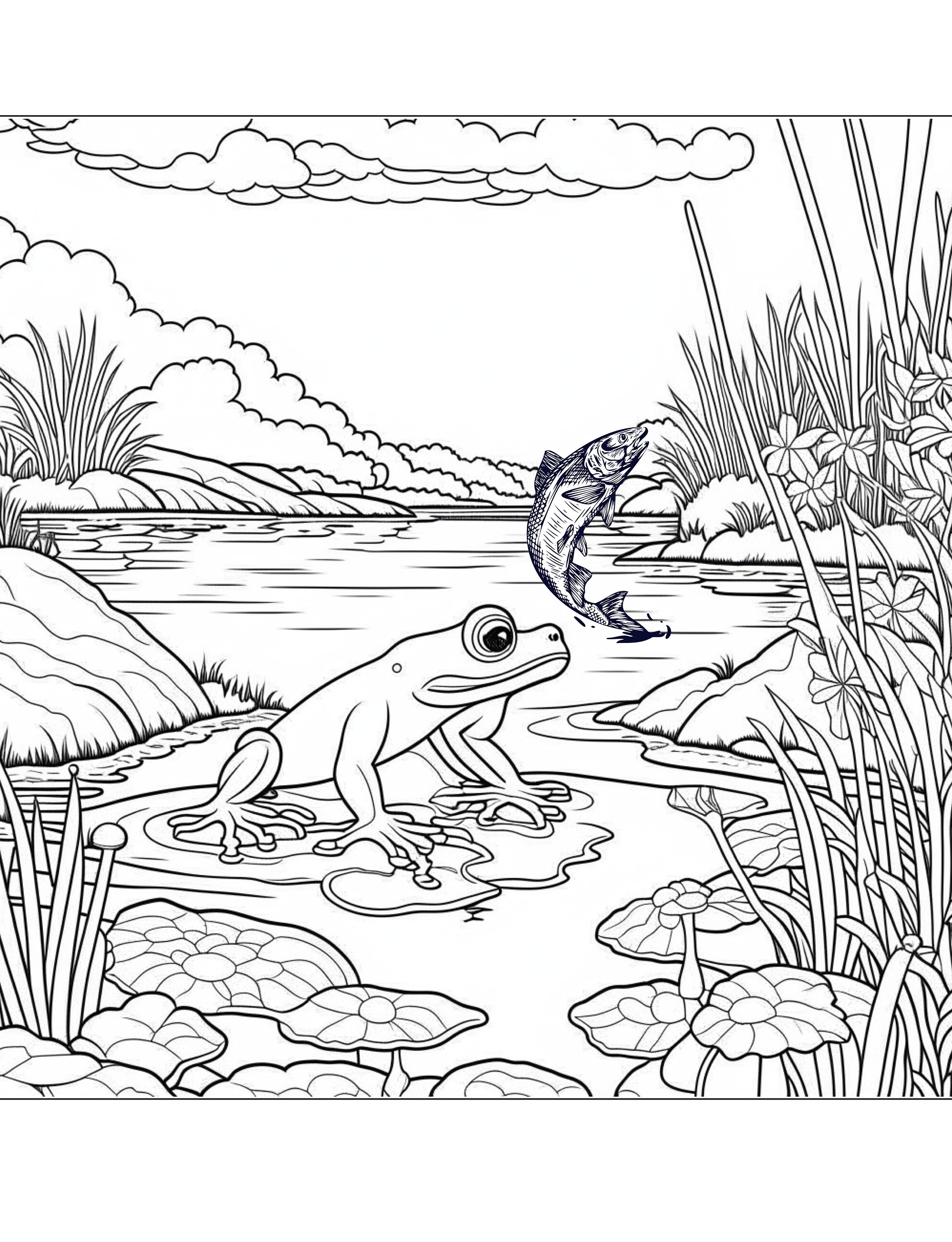 Animal Coloring Pages With Large Prints for Relaxation Cute - Etsy