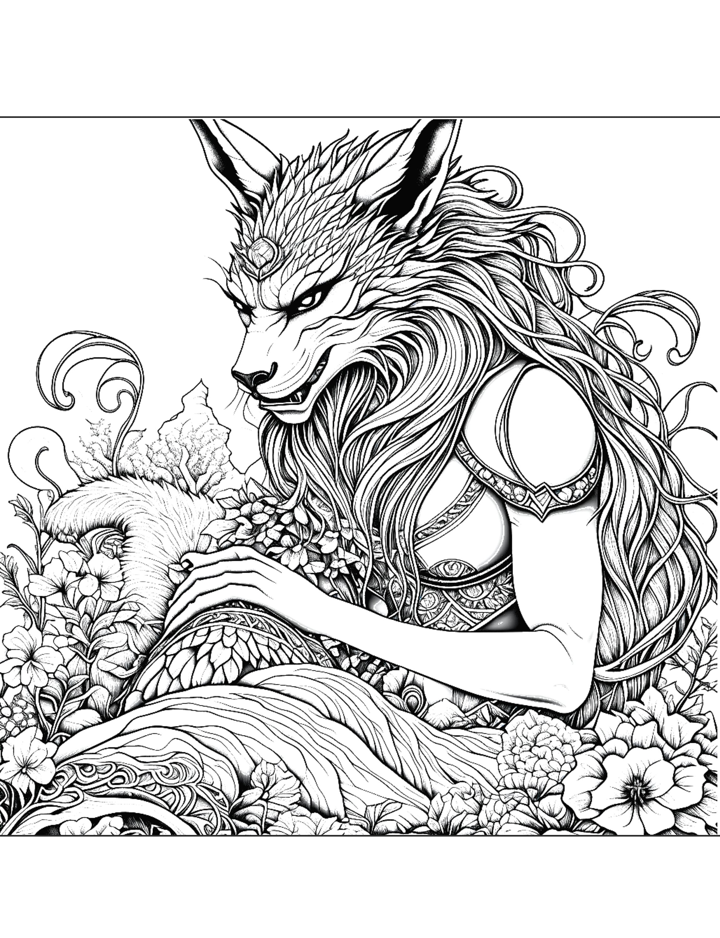 Mythical Beasts Coloring Pages With Creatures of the Wild and Medieval ...