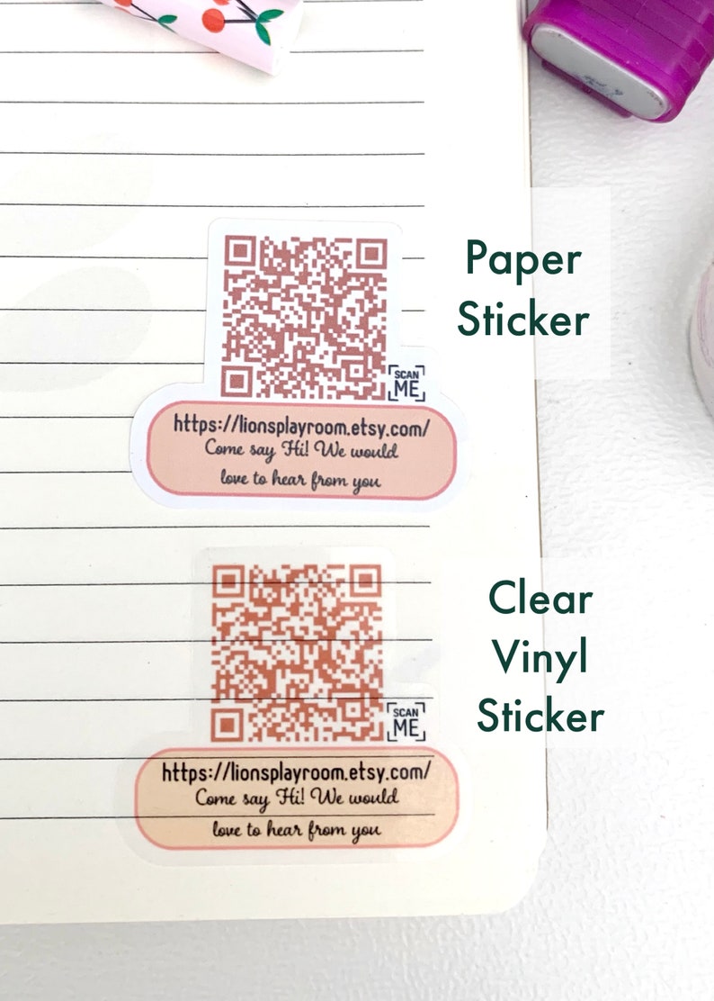 QR Code Sticker, Set of 48 Pieces, Custom Printed QR Code Stickers for ...