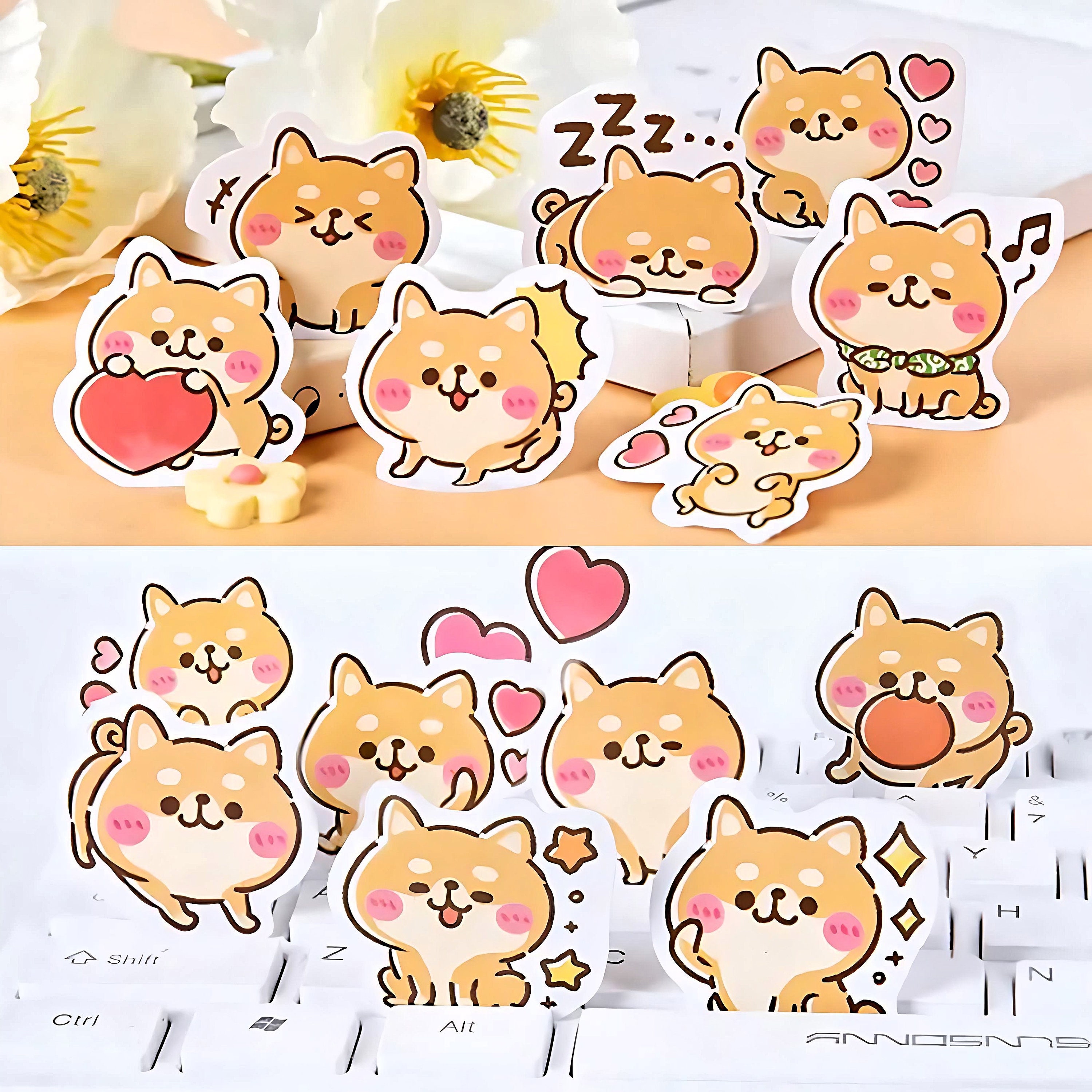 Achai Dog Cartoon Stickers, Set 45 Pieces - Die Cut Stickers - Cute ...