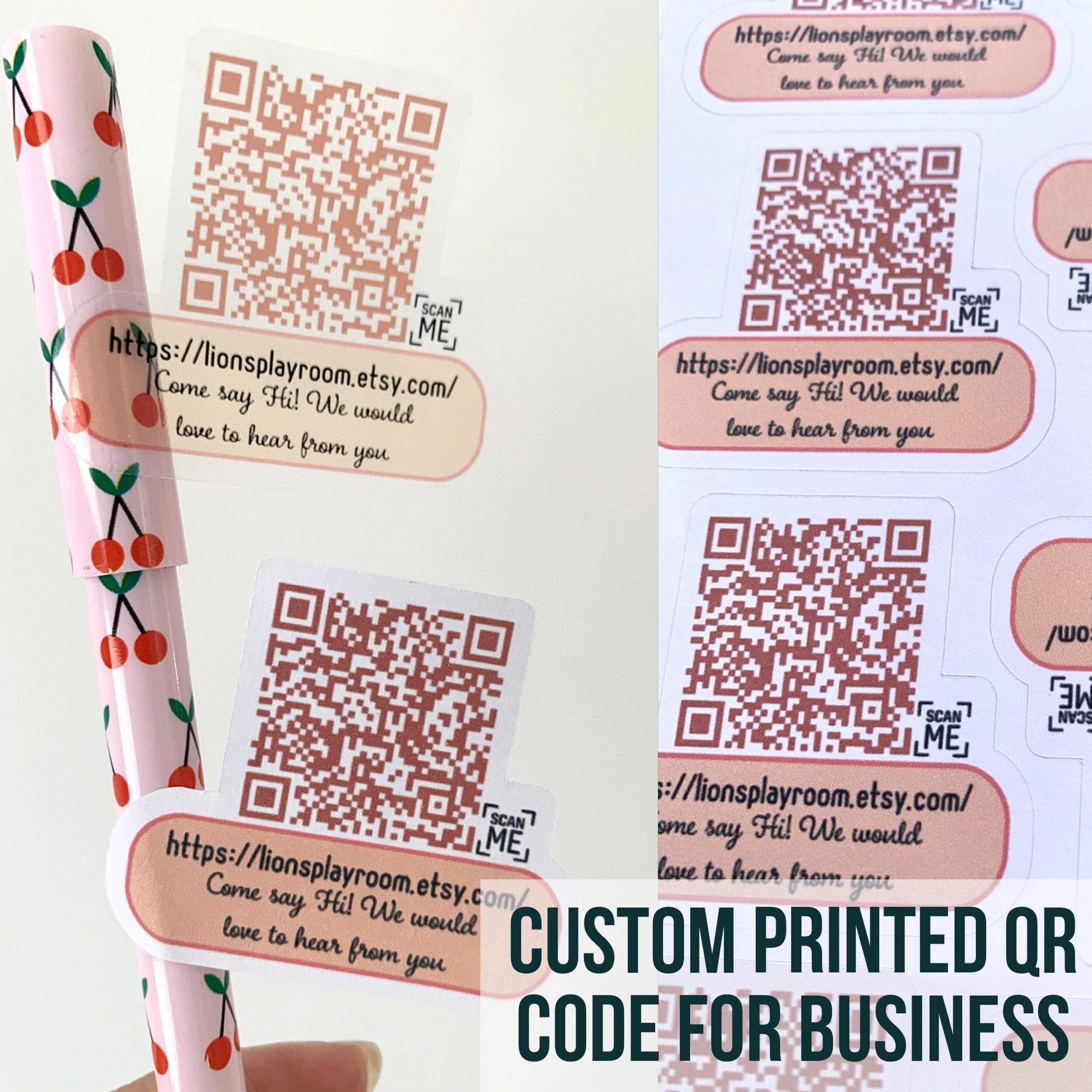 QR Code Sticker, Set of 48 Pieces, Custom Printed QR Code Stickers for ...