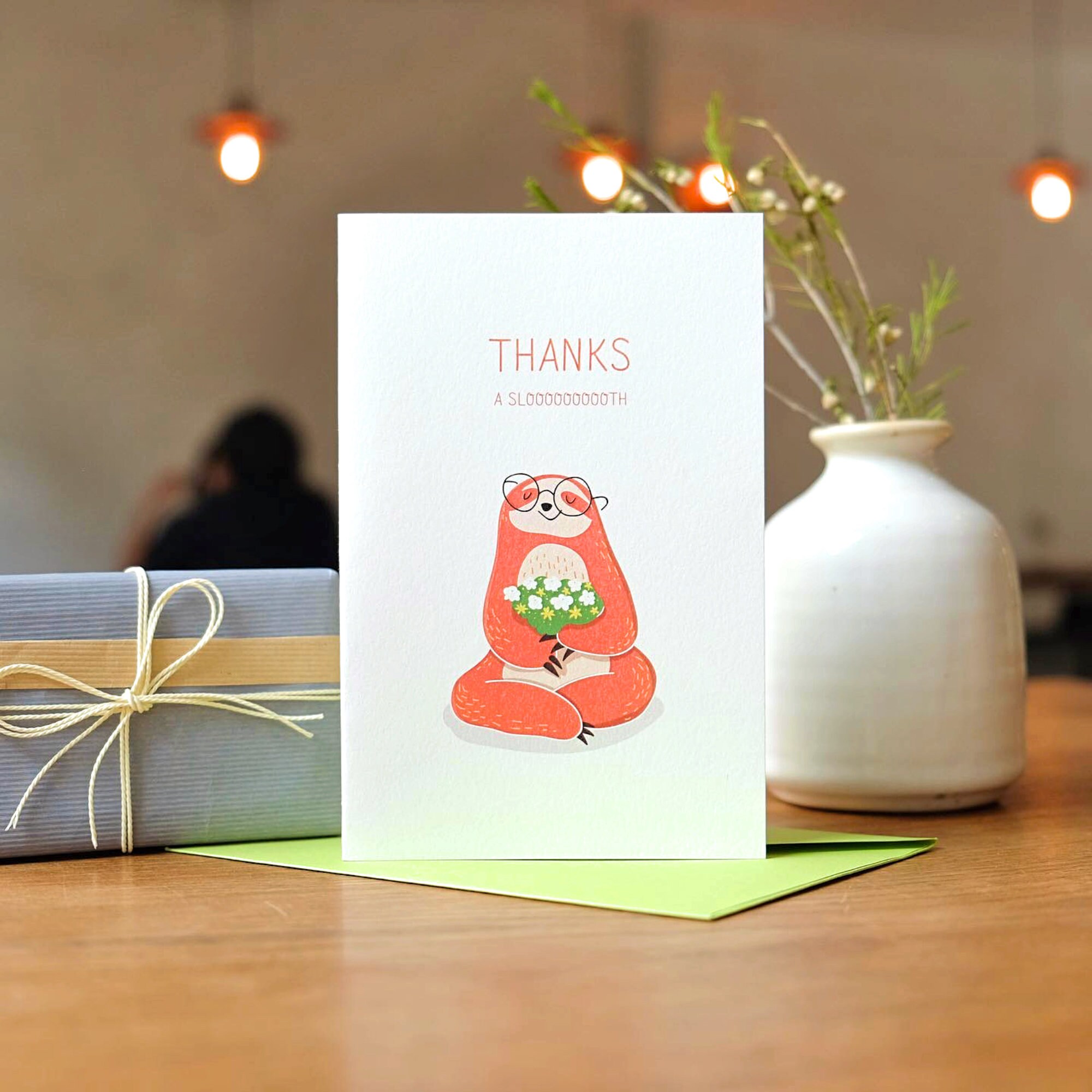 Cute Thank You Card, Thanks a Sloth, Cute Kawaii Illustration - Etsy