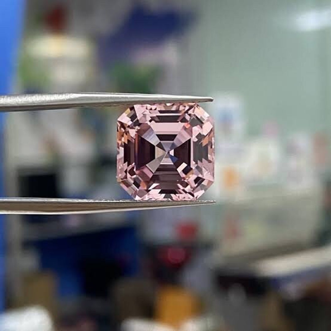 Asscher Cut Loose Pink Morganite Lab Grown Faceted Loose Morganite All ...