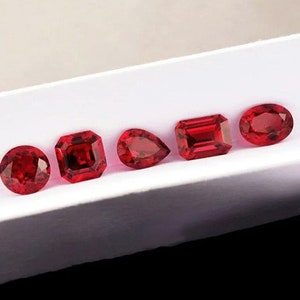 Loose Ruby Emerald Cut Hydrothermal Ruby Faceted Gemstone All Sizes - Etsy