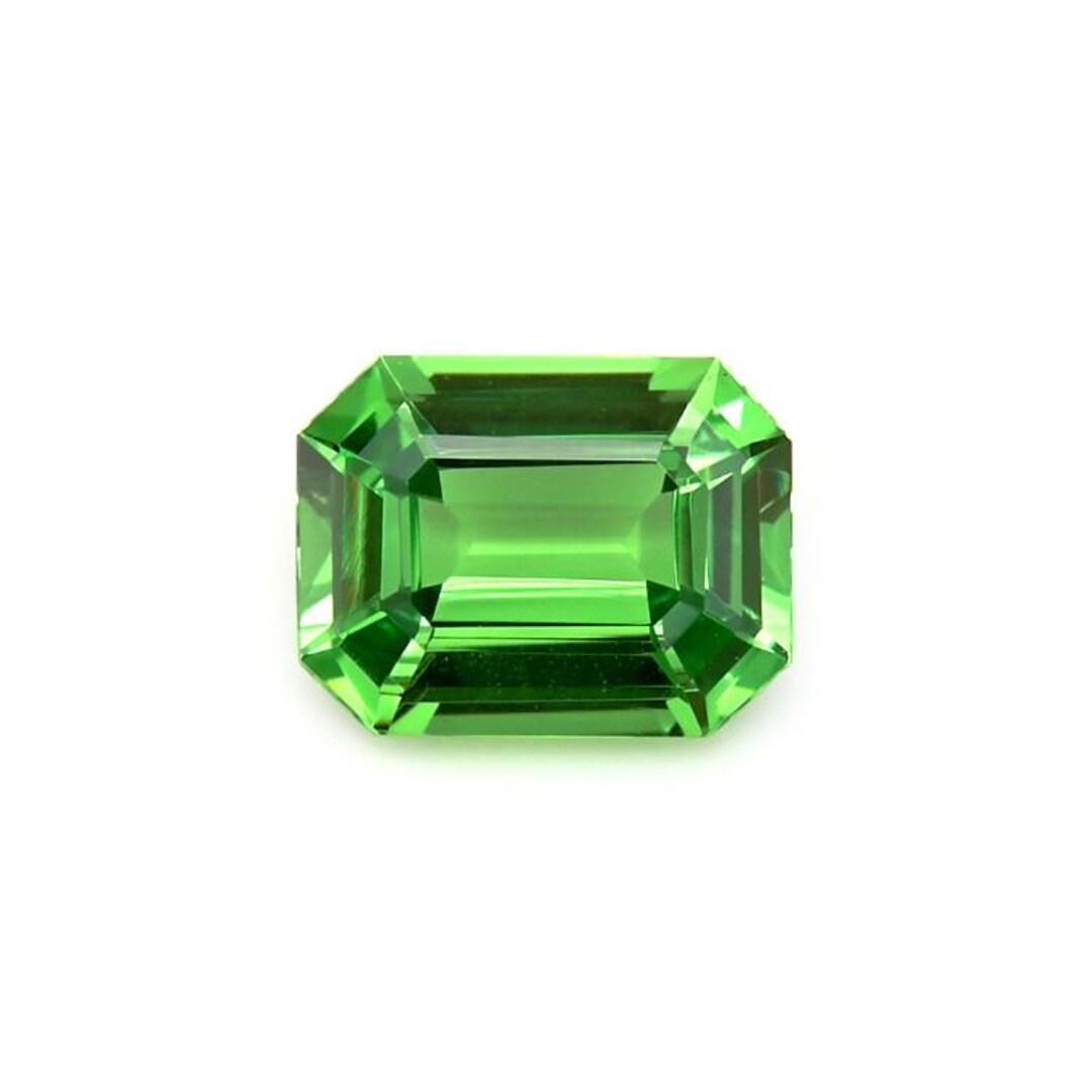 Loose Tsavorite Garnet Emerald Cut Lab Grown Garnet Faceted Gemstone ...