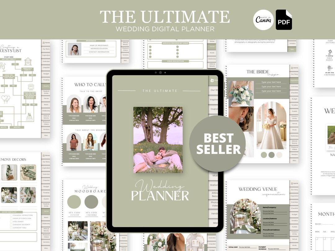 Wedding Planner Template: DIY Printable Checklist (canva Editable) - Etsy
