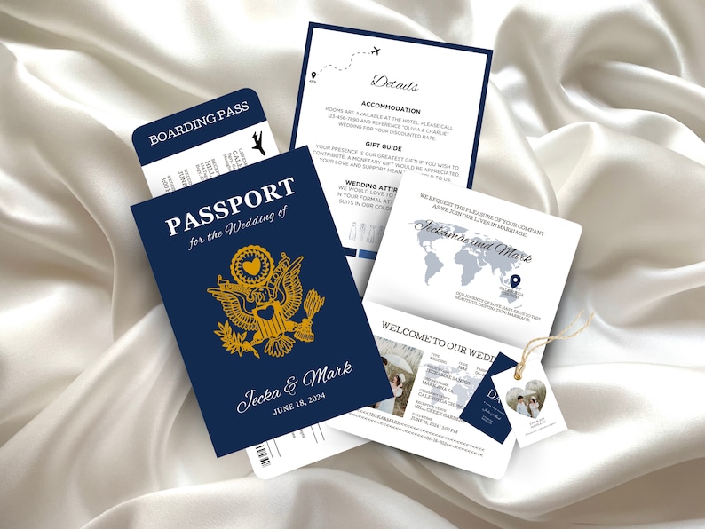Passport Wedding Invitation Destination Wedding Passport Boarding Pass ...