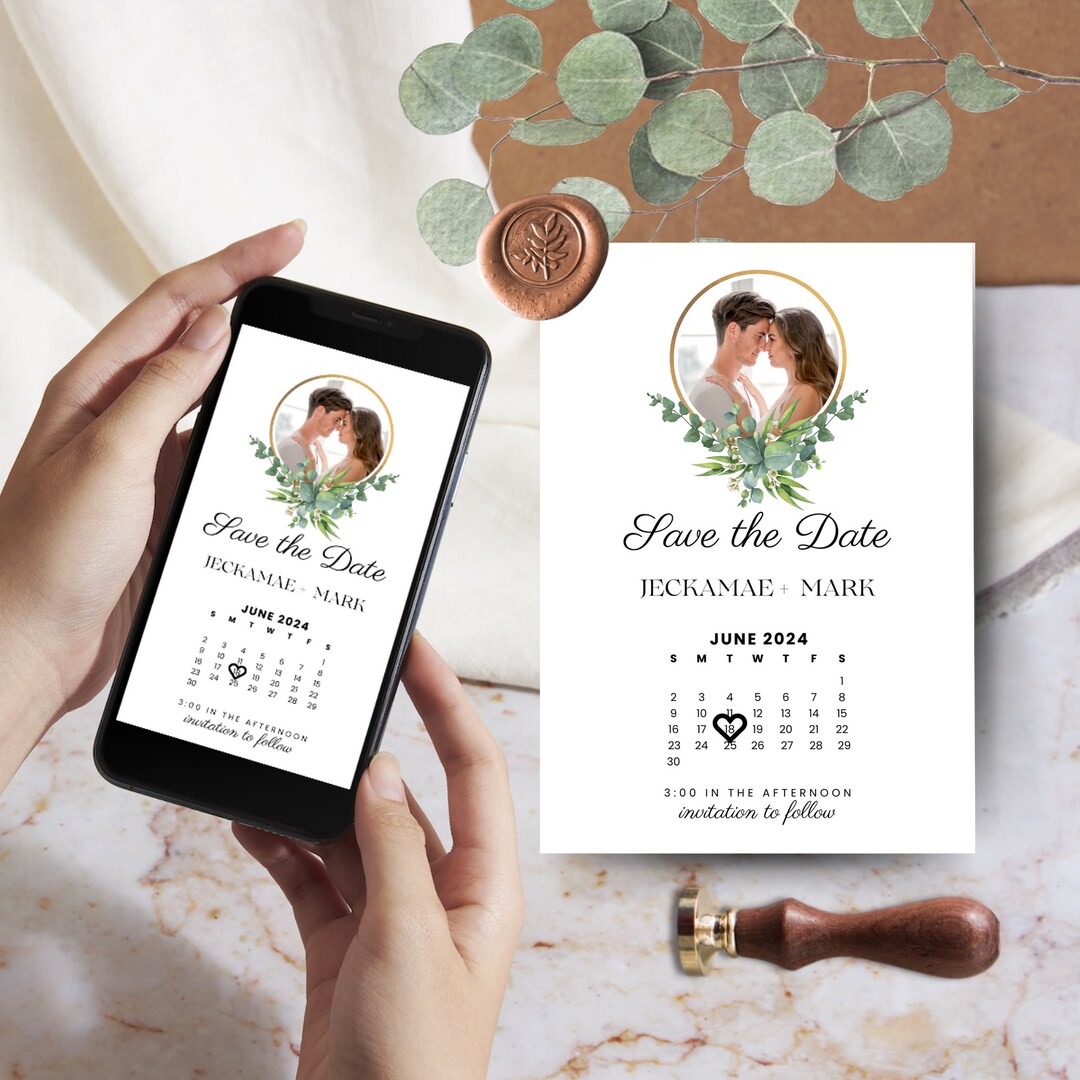 Save the Date Calendar Template Digital or Printed Elegant - Etsy