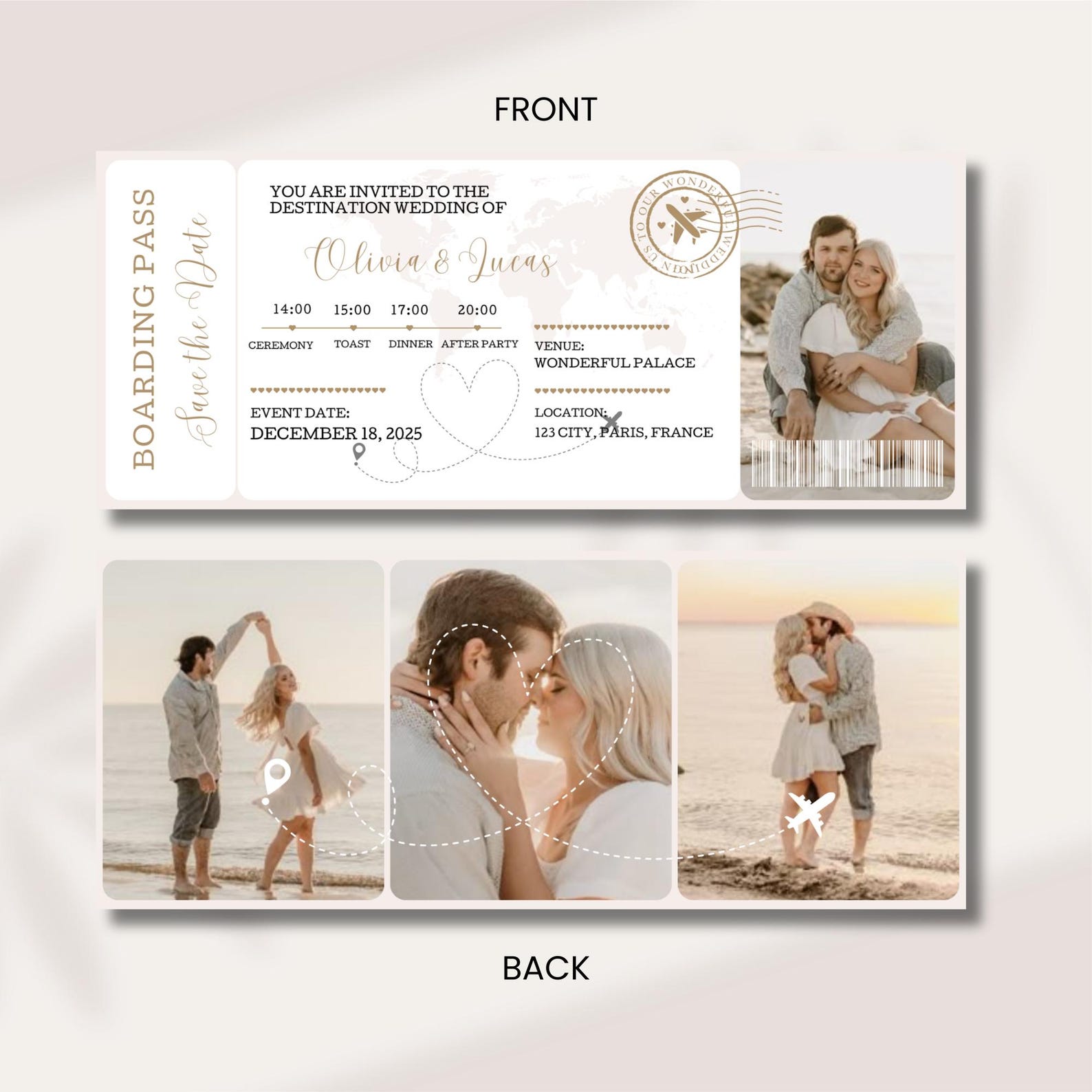 Editable Boarding Pass Template: DIY Printable Airline Ticket (digital ...