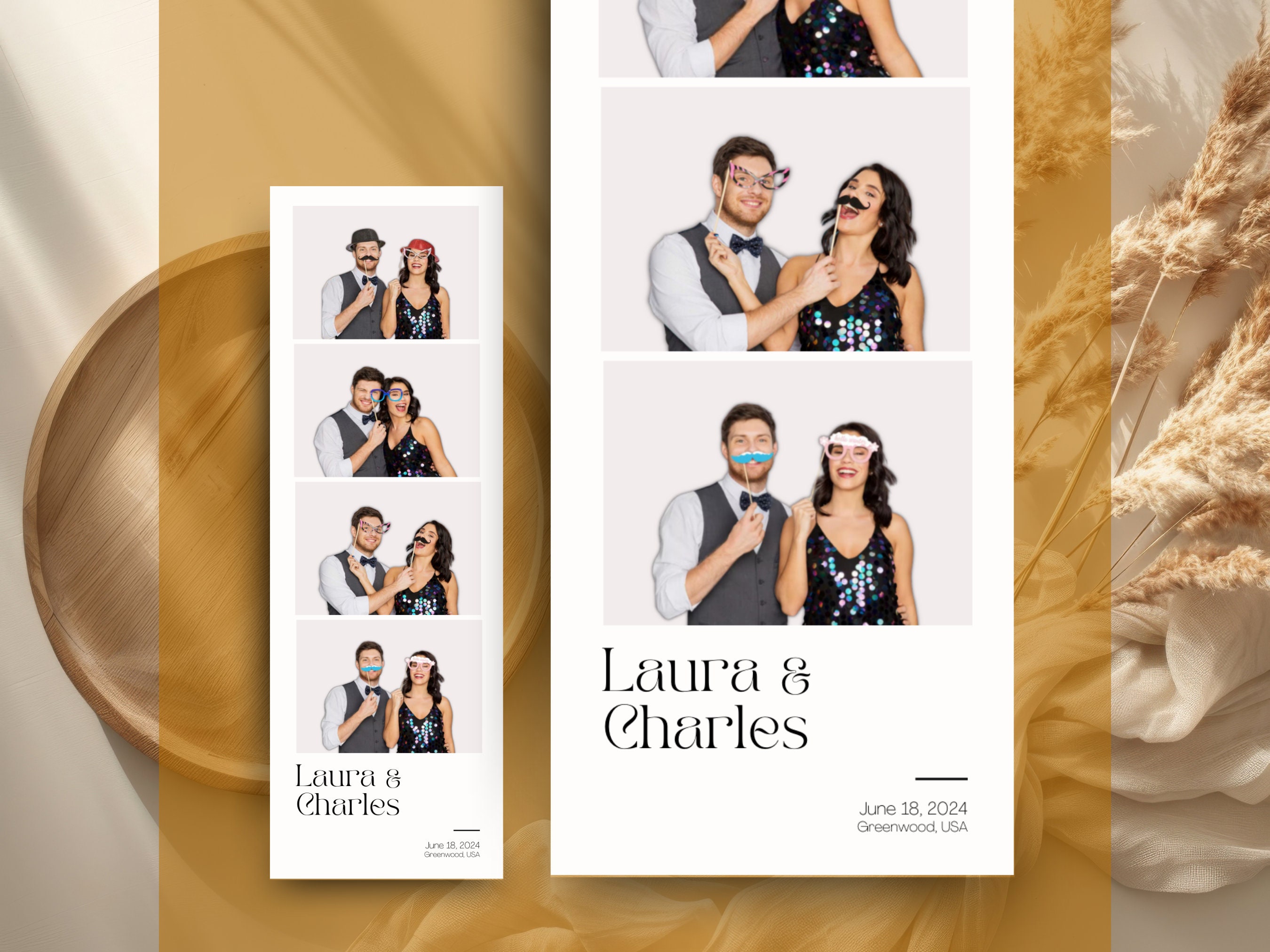 Photobooth Template, Photo Booth Strip Template, Minimalist Wedding ...