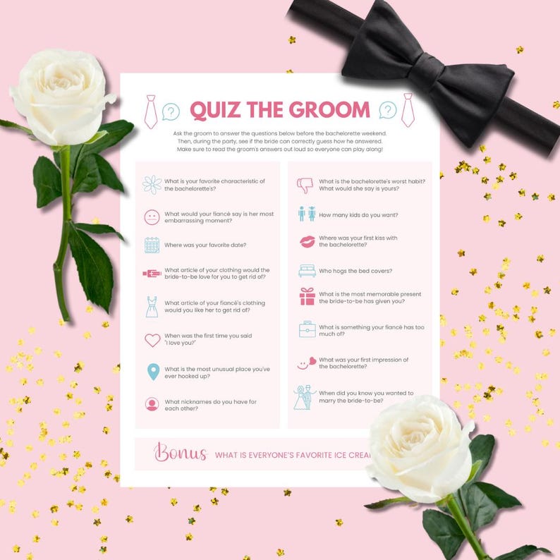 Bachelorette Party Games Bundle: Scavenger Hunt, Quiz, Mad Libs ...