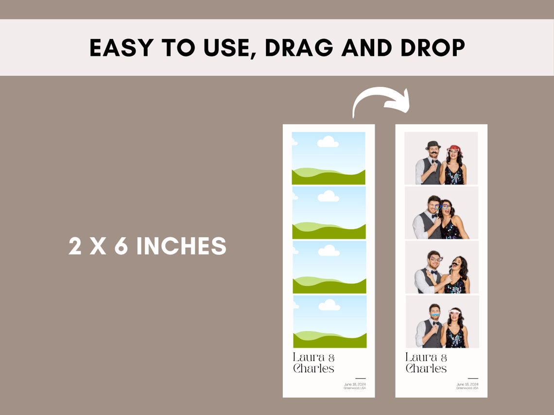 Photobooth Template, Photo Booth Strip Template, Minimalist Wedding ...