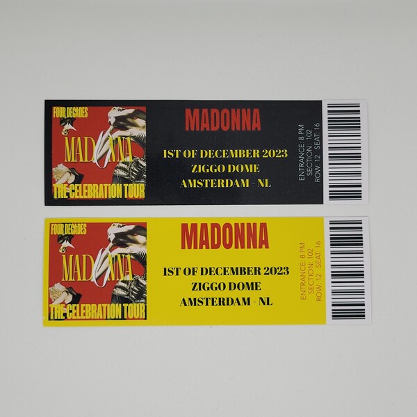 Madonna Concert Tickets - Etsy
