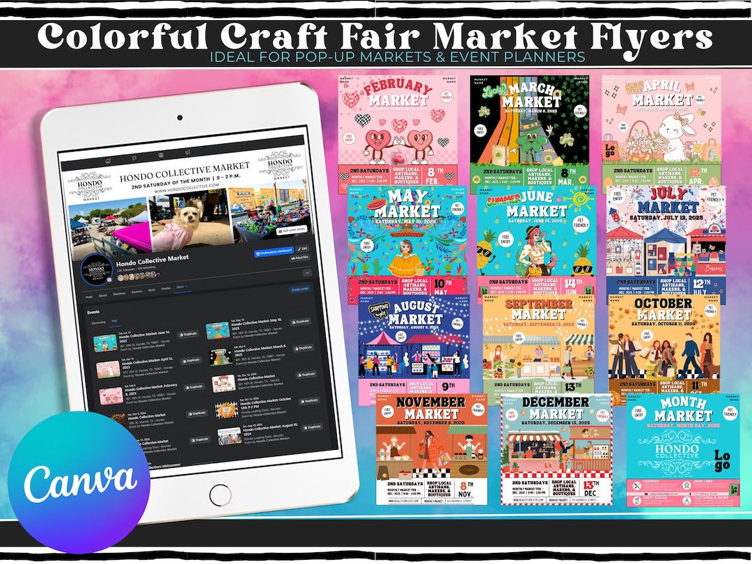 Pop-up Vendor Market Flyers Facebook Event Flyers Posts Graphics Market ...