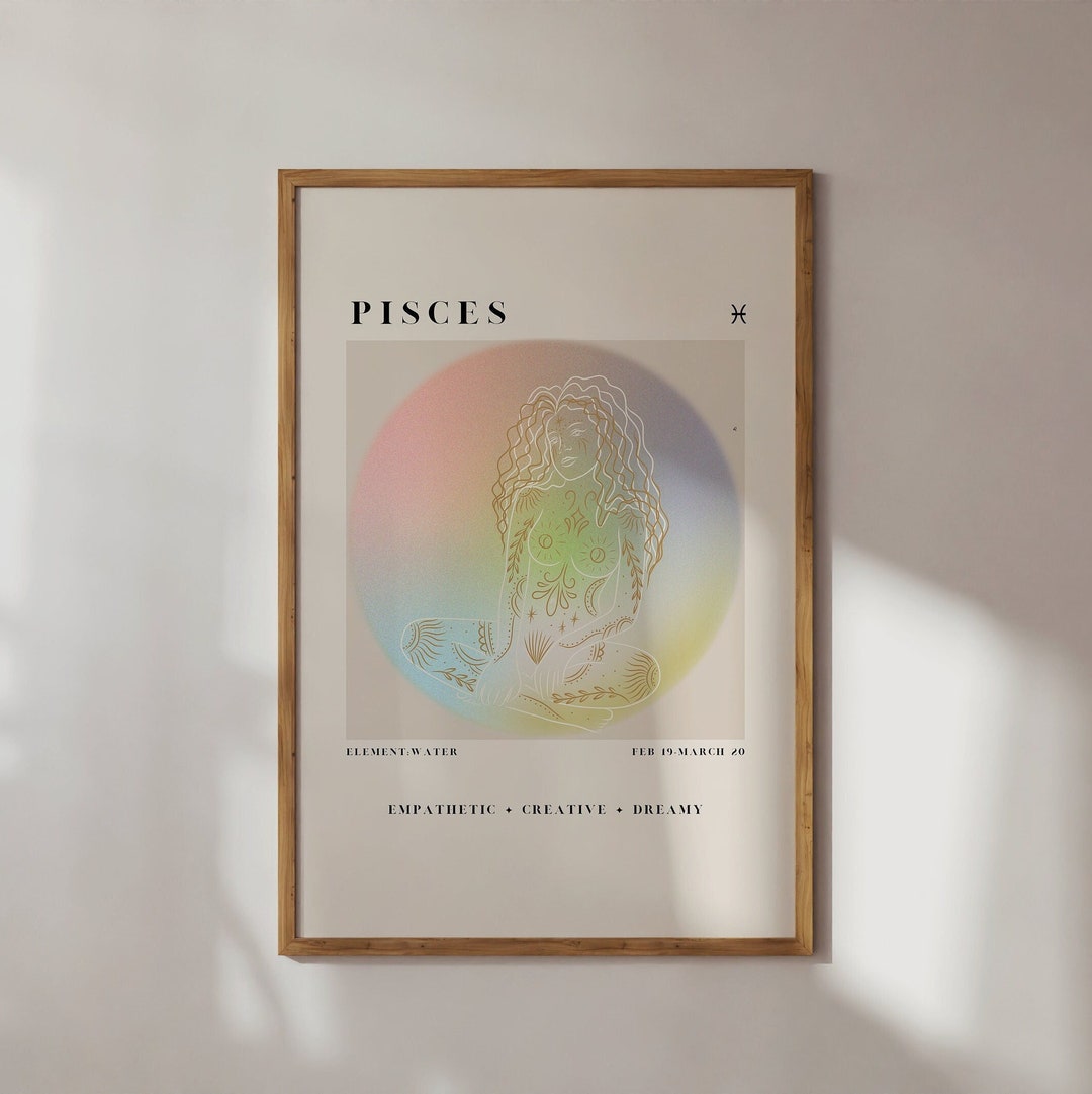 Pisces Energy Personalised Birthday Gift for Her Zodiac Wall - Etsy
