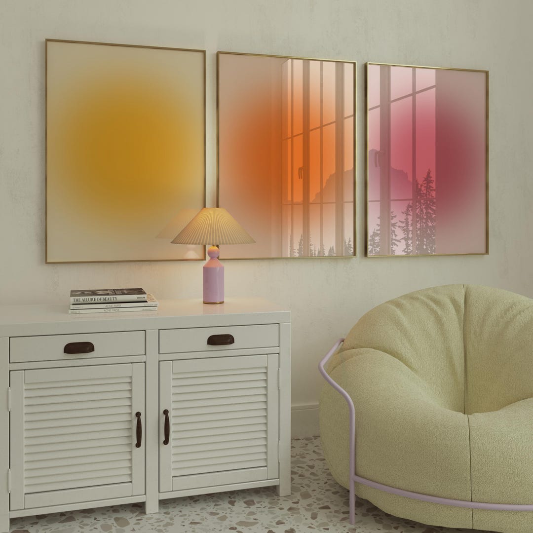 Aura Gradient Print Set | Spiritual Wall Art (digital Download) - Etsy