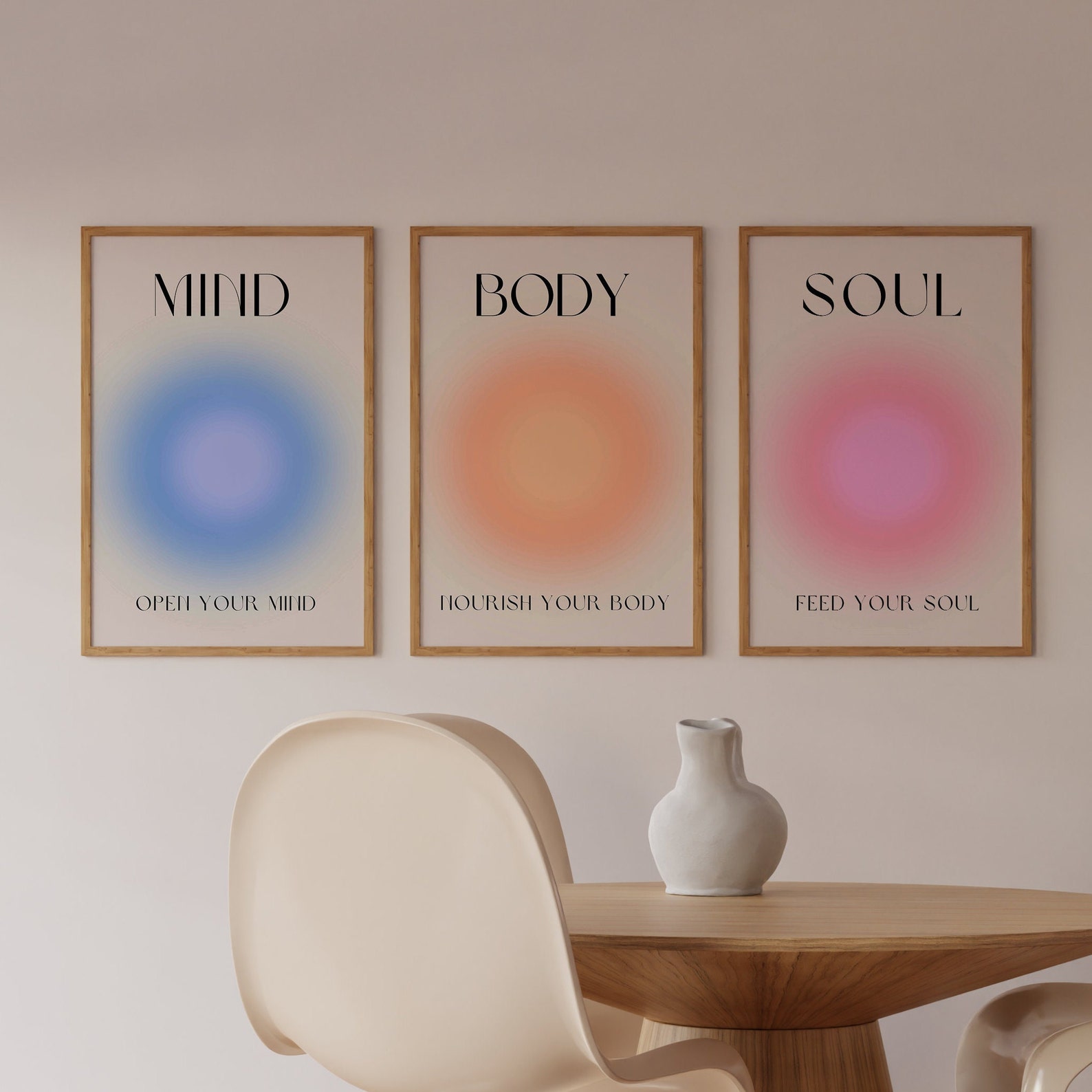 MIND BODY SOUL Aura Poster 3 Piece Wall Art, Aura Energy Spiritual ...