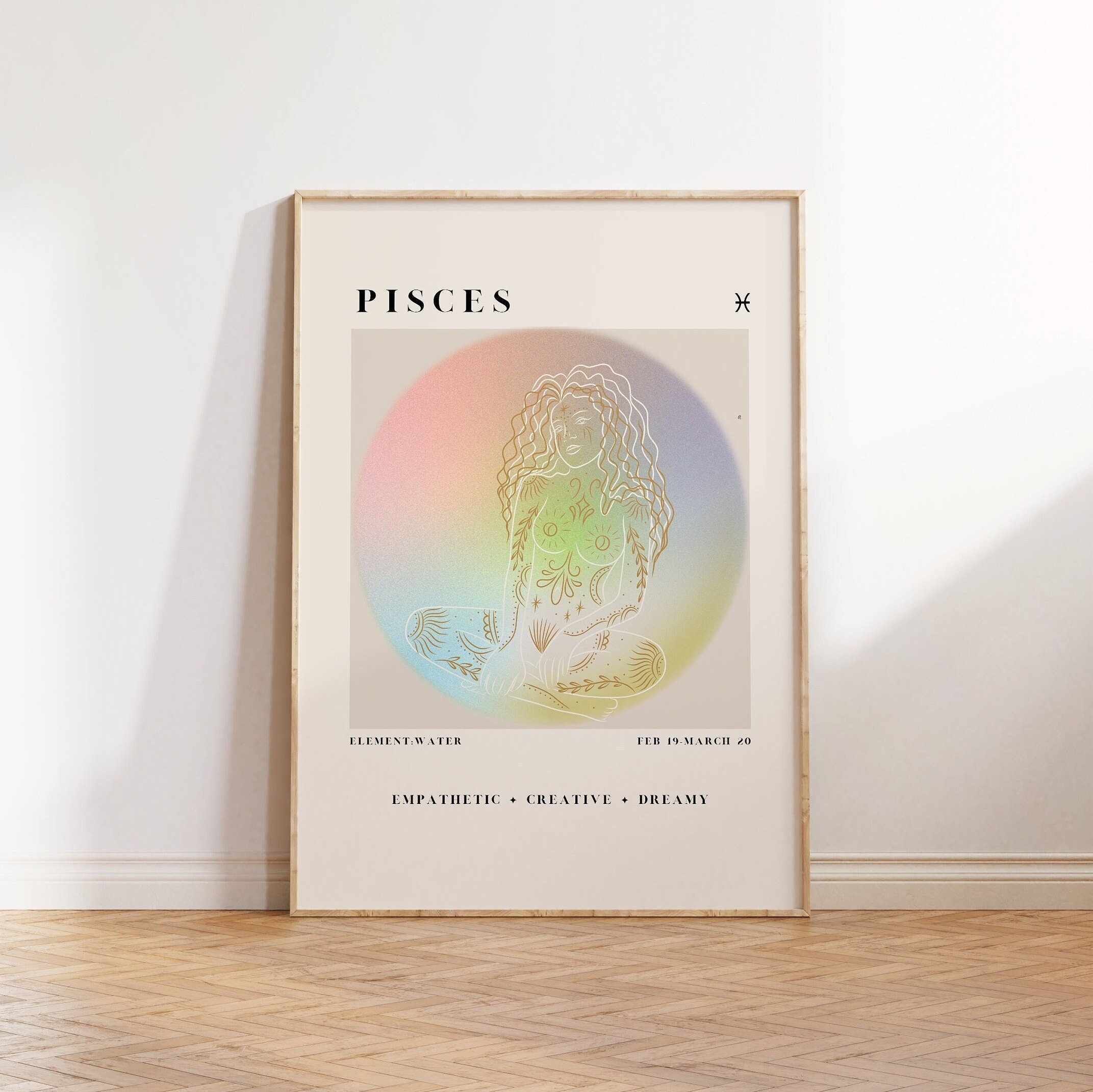 Pisces Energy Personalised Birthday Gift for Her Zodiac Wall - Etsy