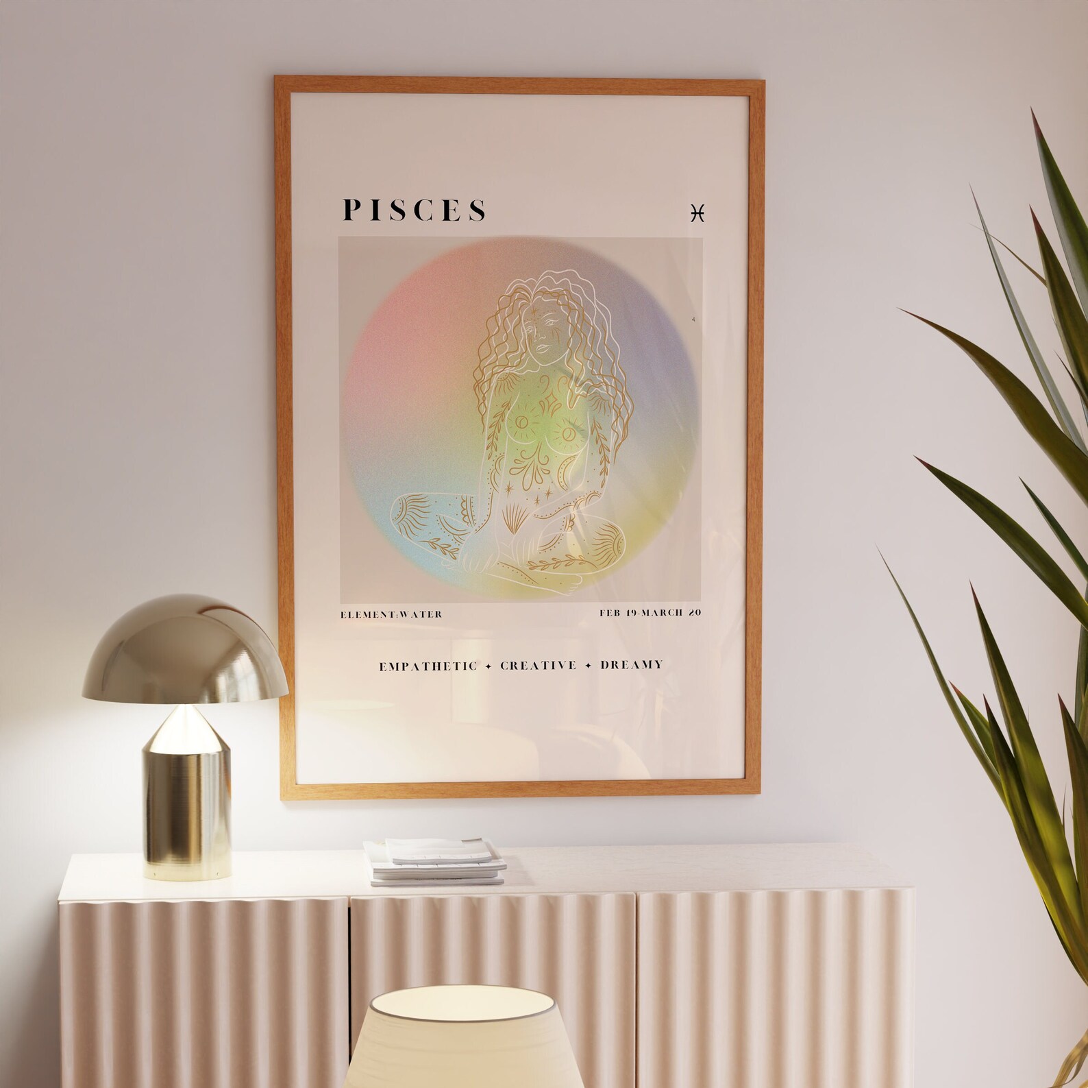 Pisces Energy Personalised Birthday Gift for Her Zodiac Wall - Etsy