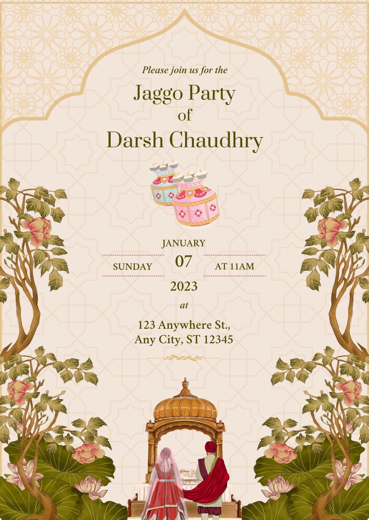Digital Punjabi Sikh Hindu Indian Wedding Invitation, Save the Date ...