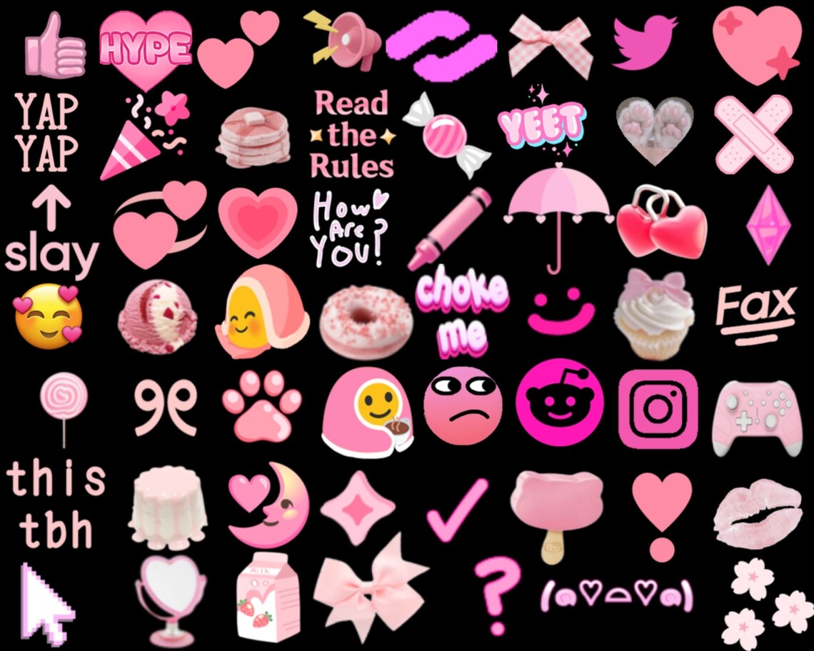 250 MEGA PINK Emotes Pack Pink Aesthetic Emotes for Twitch and Discord ...
