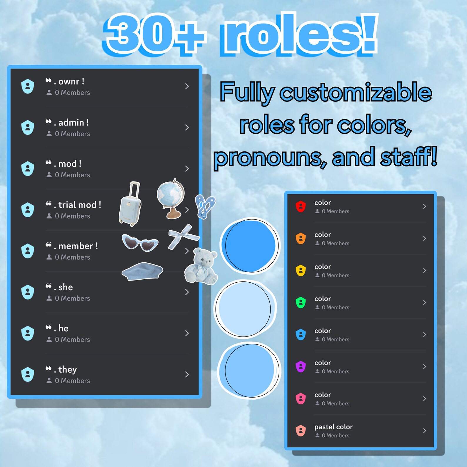Aesthetic Blue Discord Server Template, 20+ Channels (instant Download ...