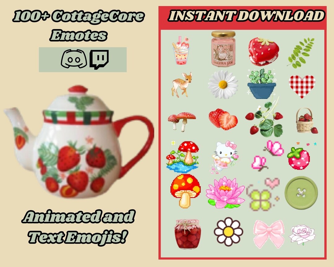 100+ Cottagecore Emotes for Twitch and Discord | Cute/aesthetic Emojis ...