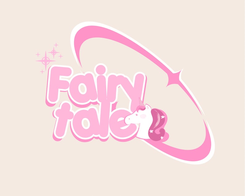 Kawaii Pink Logo Template Editable in Canva Cute Magical and Quirky ...