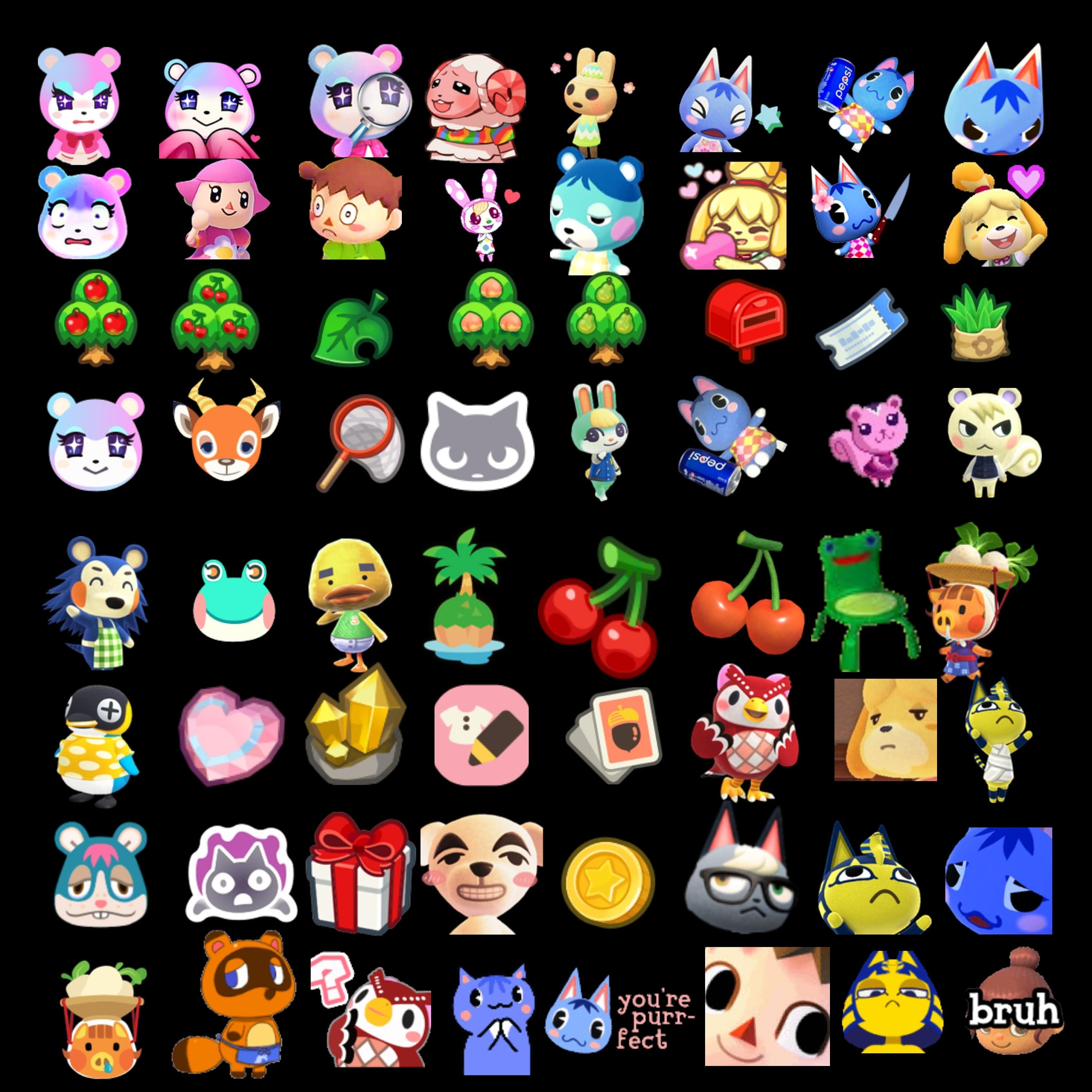 100 Animal Crossing Emotes for Twitch and Discord Cute Acnh Emojis ...