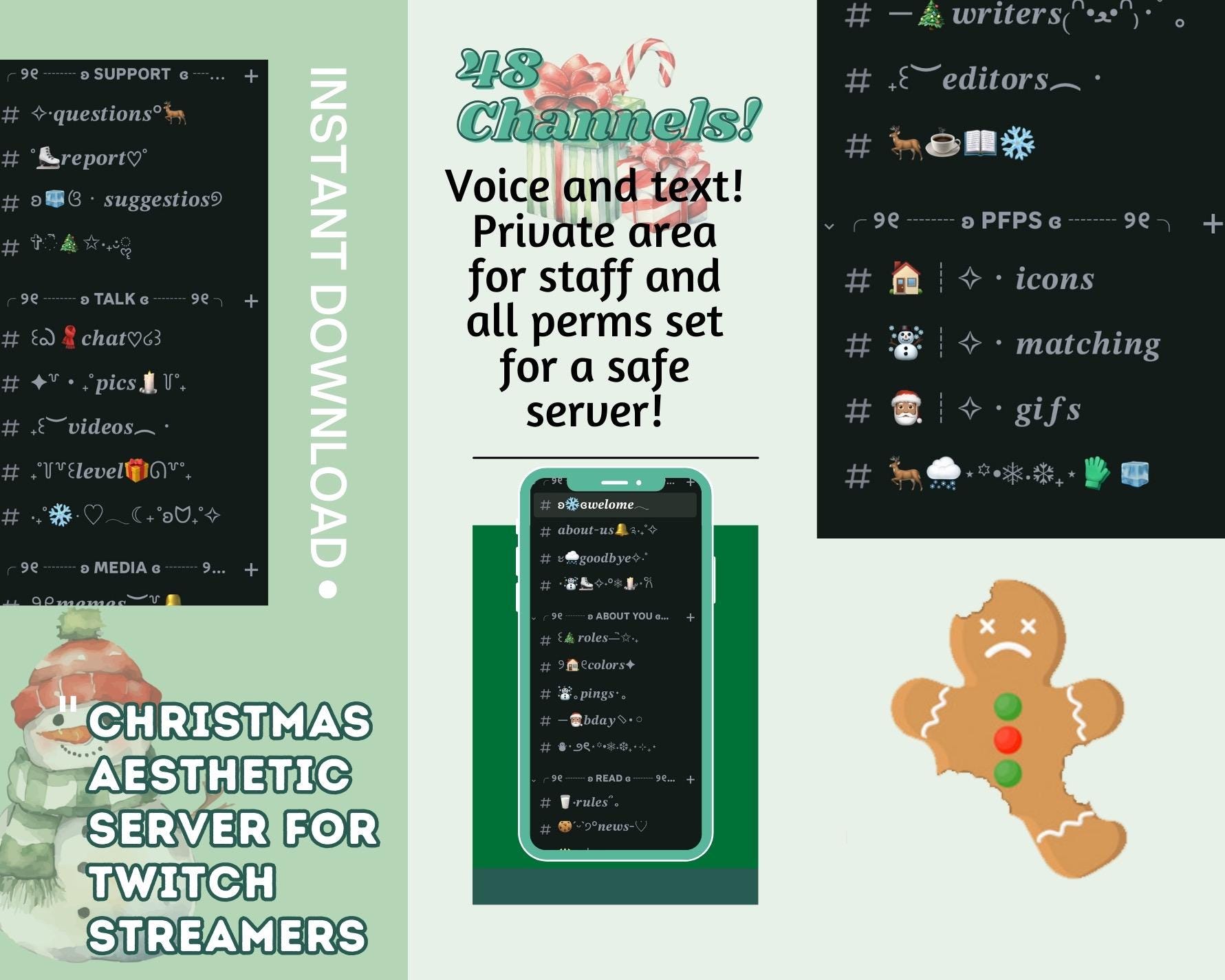 Winter Aesthetic Discord Server Template for Twitch Streamer ...