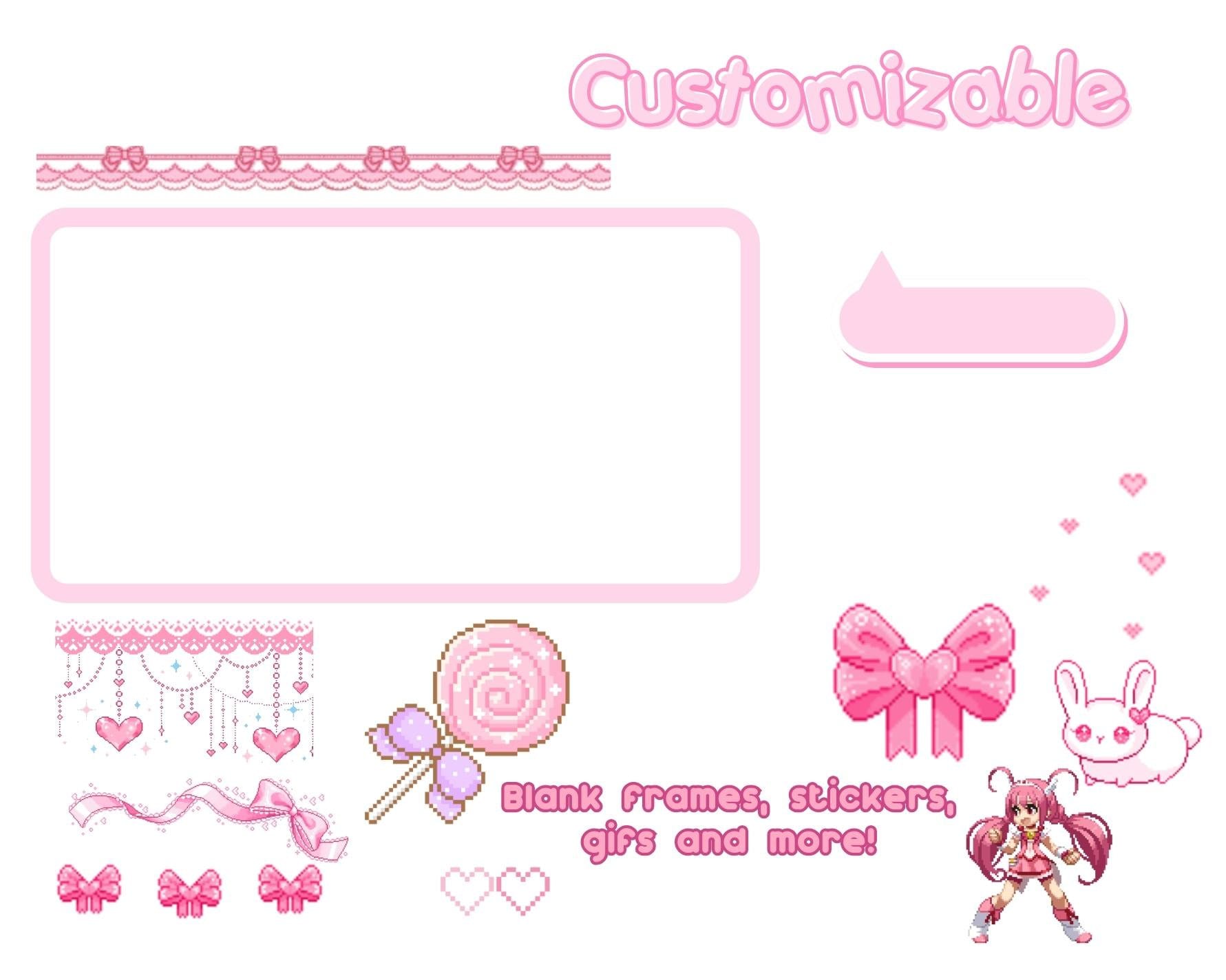 Kawaii Pink Twitch Overlay for Gamer Girl Gaming Twitch Overlay Kit ...