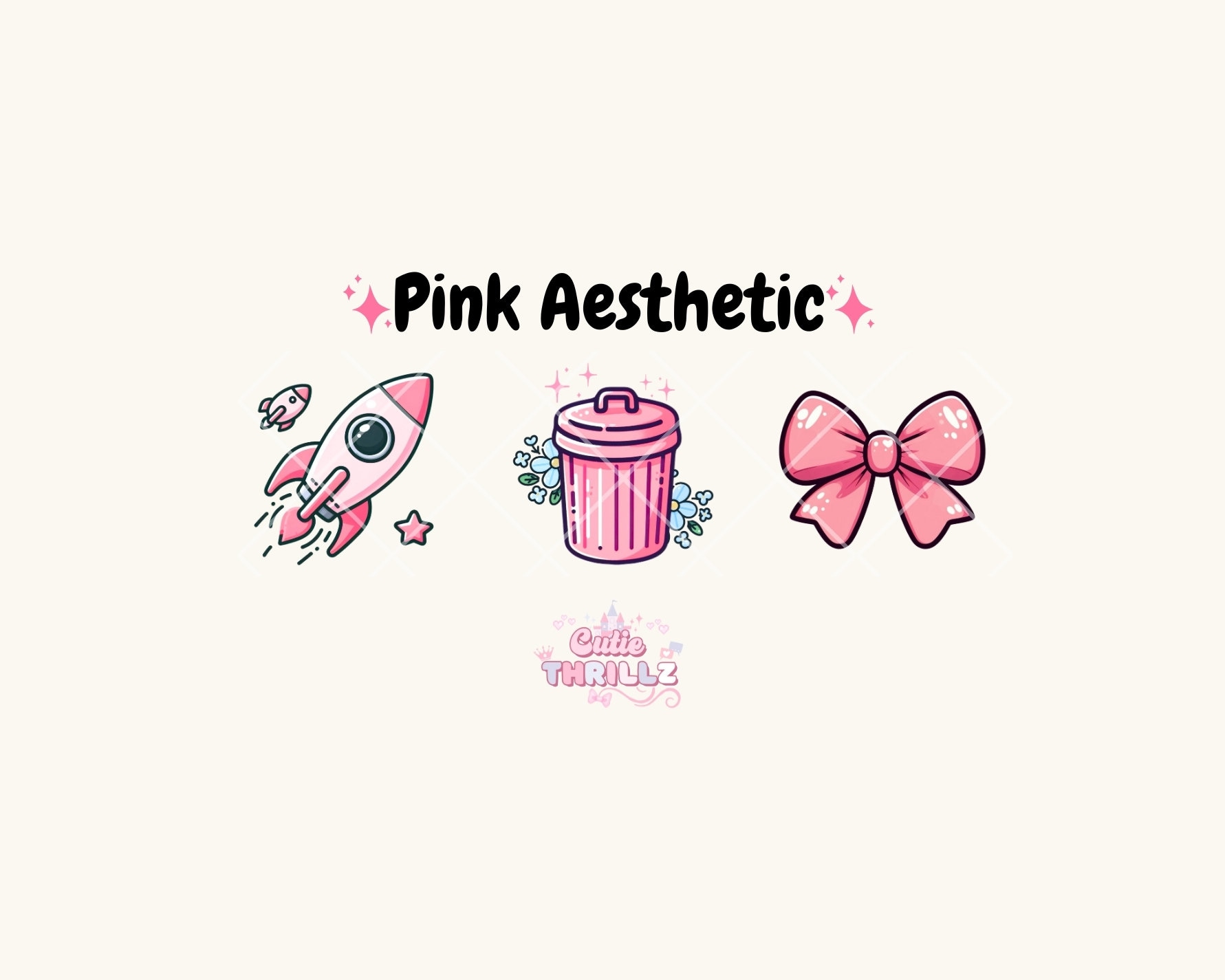 Pink Aesthetic Desktop Icons for Windows and Mac Kawaii Desktop ...