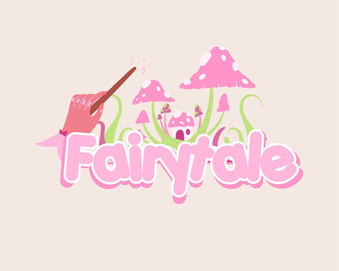 Kawaii Pink Logo Template Editable in Canva Cute Magical and Quirky ...
