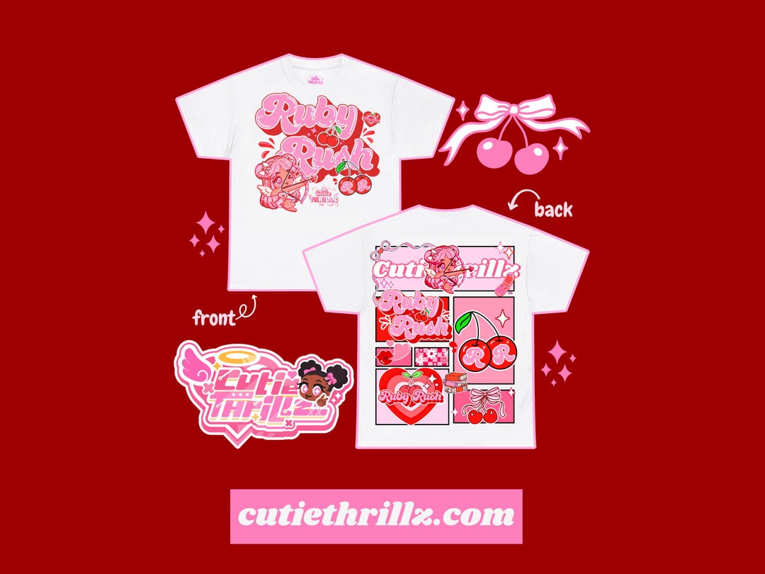 Kawaii Coquette T-shirt - Ruby Rush Graphic Tee - Etsy