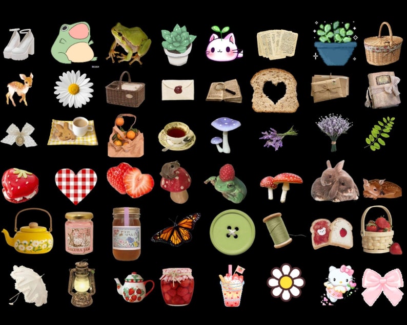 100 Cottagecore Emotes for Twitch and Discord Cute/aesthetic Emojis ...