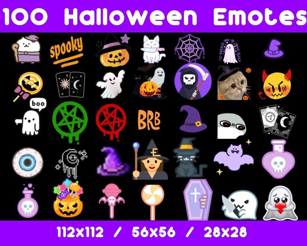100 Spooky Emotes for Twitch/discord | Halloween Twitch Emotes ...