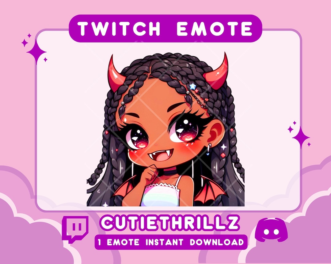 Cute Devil Girl Evil Twitch Emote Aesthetic | Custom Made Emotes for ...