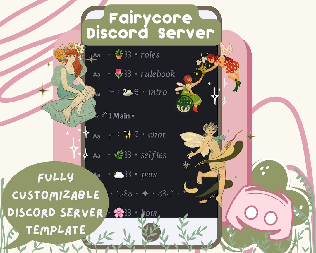 Fairycore Aesthetic Discord Template Cute Discord Server for Twitch ...