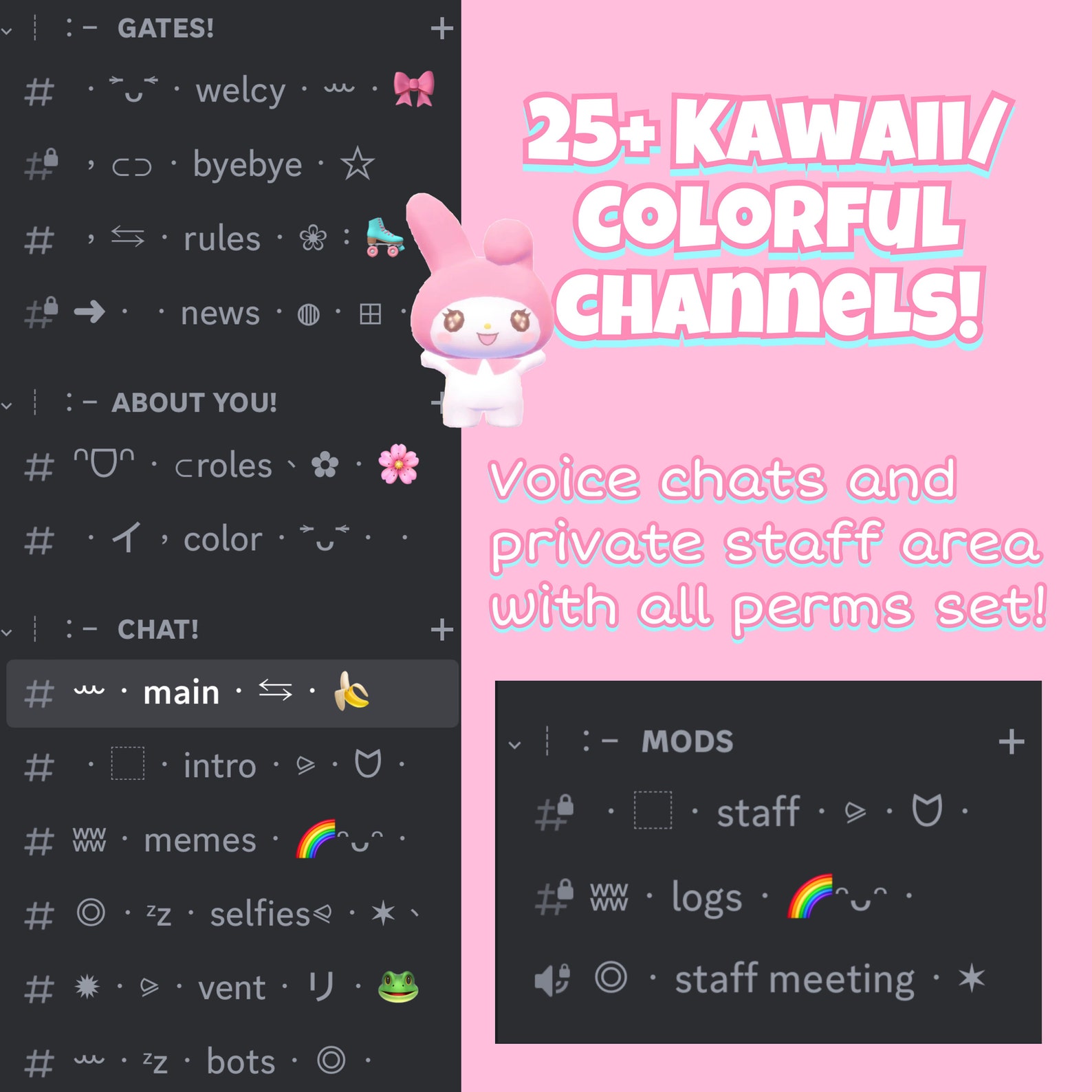 Kawaii Aesthetic Discord Template INSTANT DOWNLOAD Twitch Streamer ...