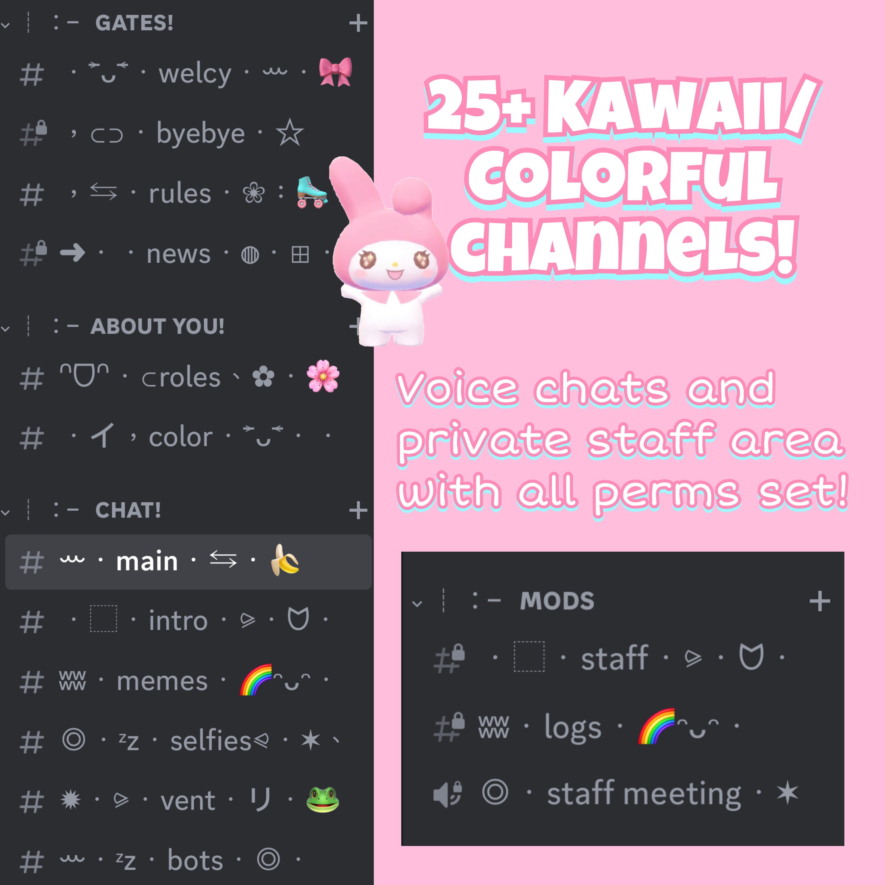 Kawaii Aesthetic Discord Template INSTANT DOWNLOAD Twitch Streamer ...