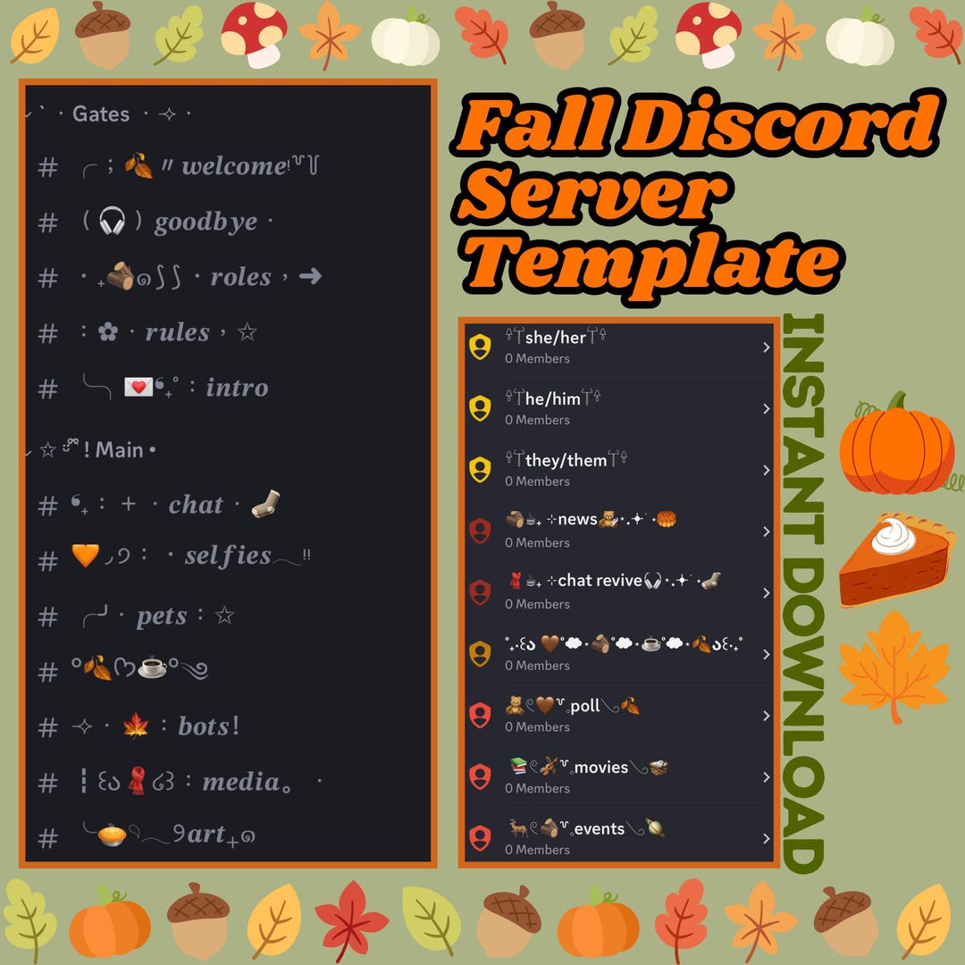 Autumn Aesthetic Discord Server Template for Twitch Streamer | Cute ...