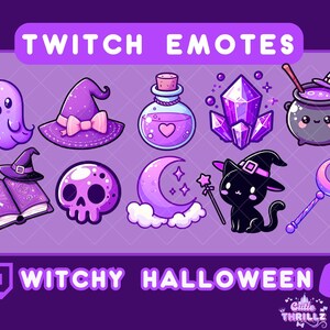 10 Witch Emotes for Twitch/discord | Spooky Twitch Emotes | Witch ...