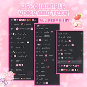 Pink Aesthetic Discord Template INSTANT DOWNLOAD - Etsy