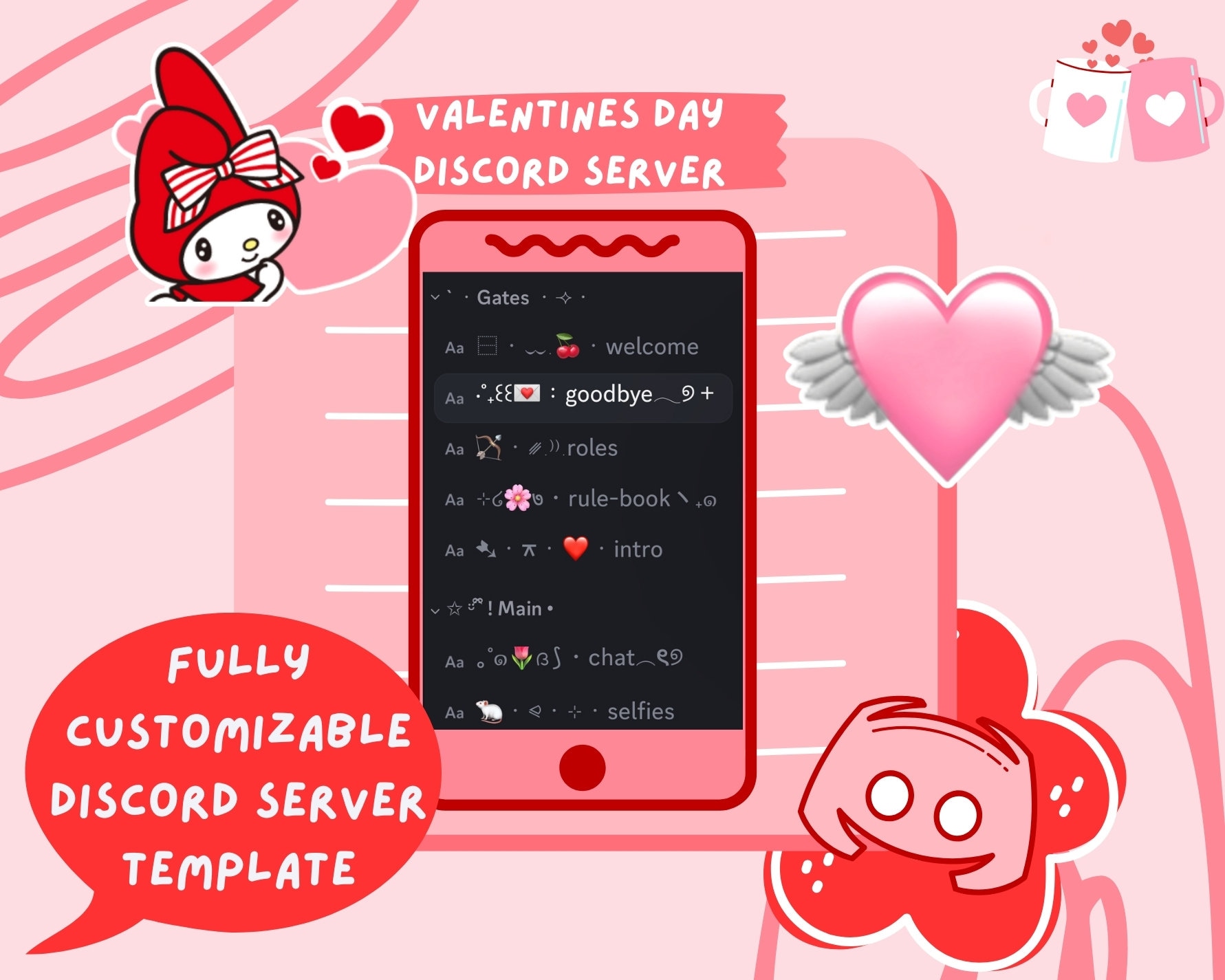 Valentines Day Discord Server for Twitch Streamers Aesthetic Lovecore ...