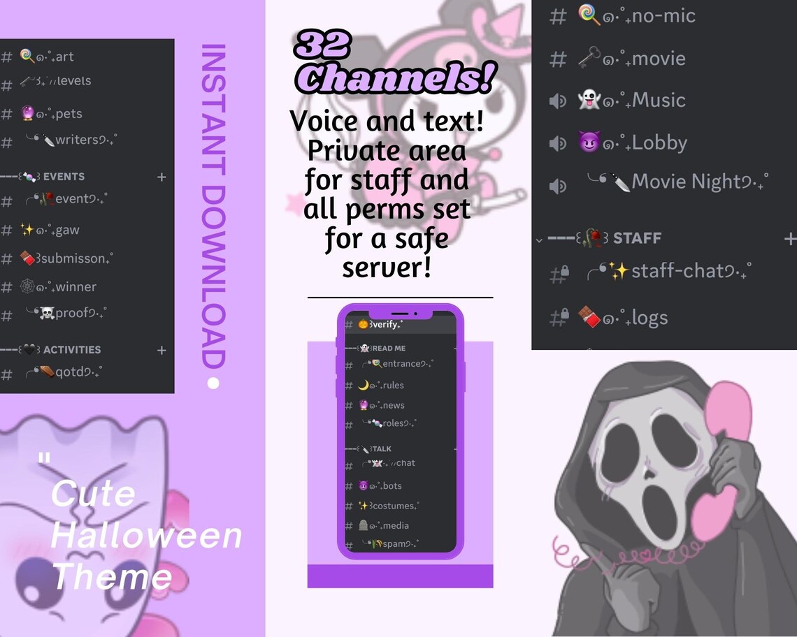 Halloween Discord Server Template for Twitch Streamer Spooky Fall ...