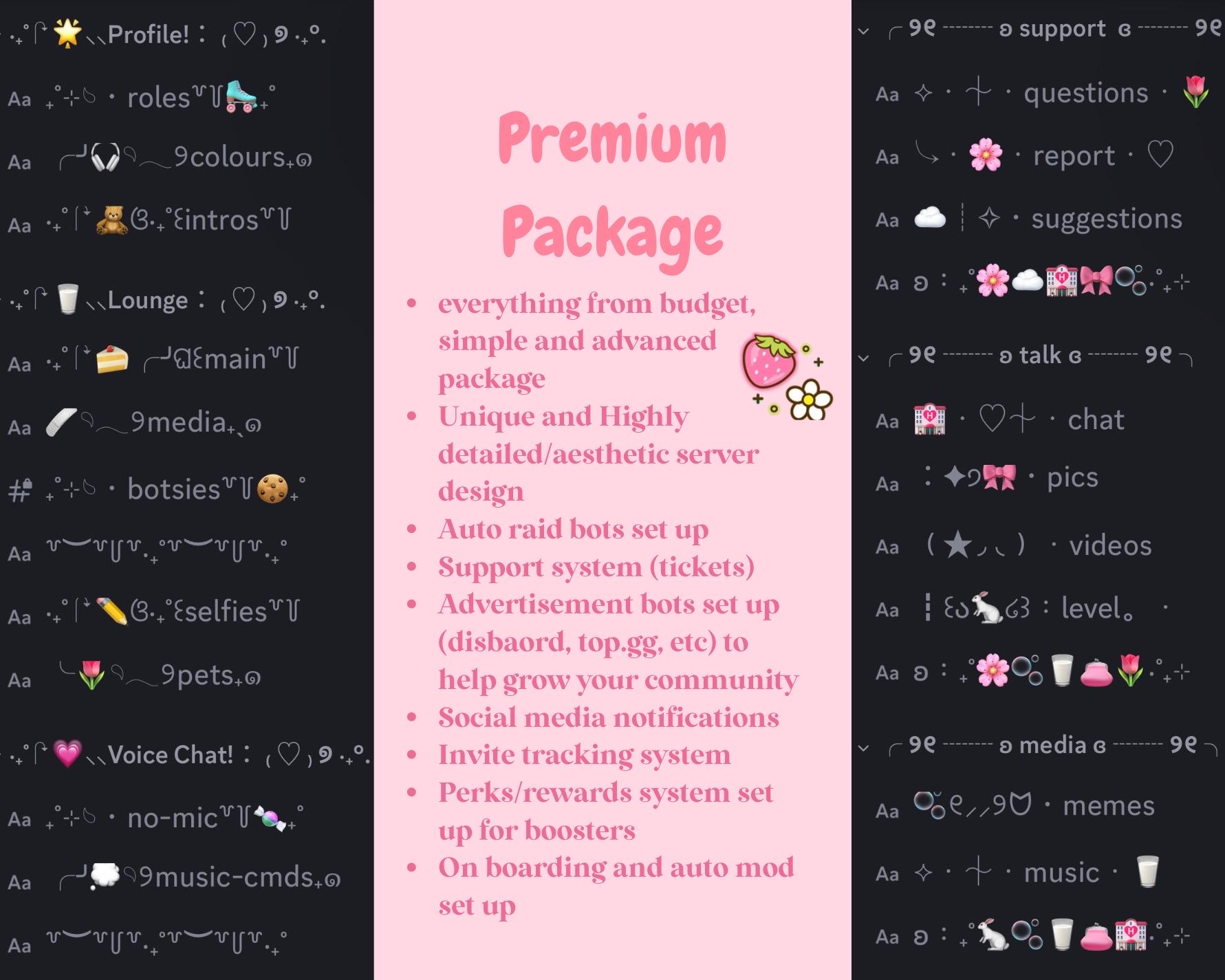 CUSTOM Aesthetic Discord Server for Gaming/twitch | Personalized ...
