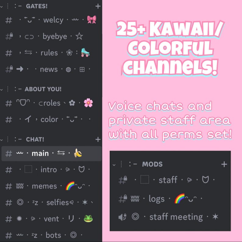 Kawaii Aesthetic Discord Template INSTANT DOWNLOAD | Twitch Streamer ...