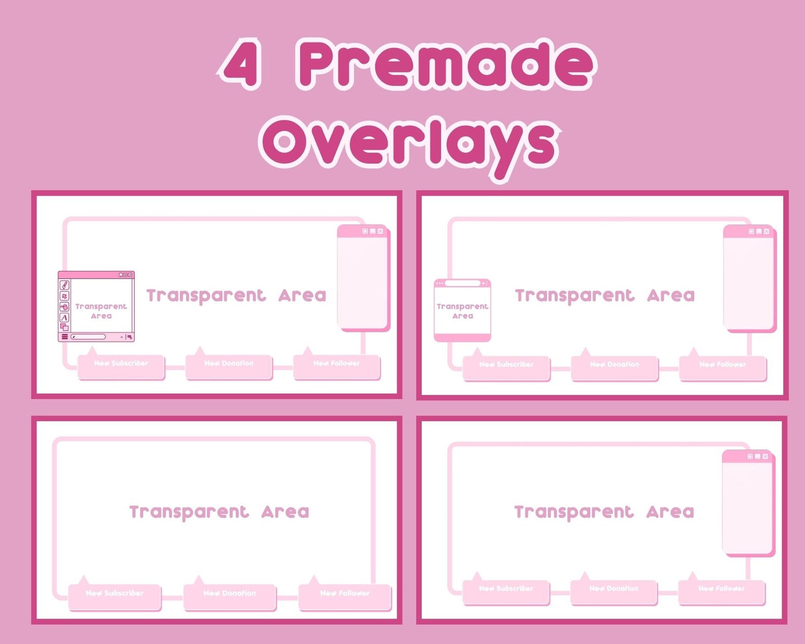 Kawaii Pink Twitch Overlay for Gamer Girl Gaming Twitch Overlay Kit ...