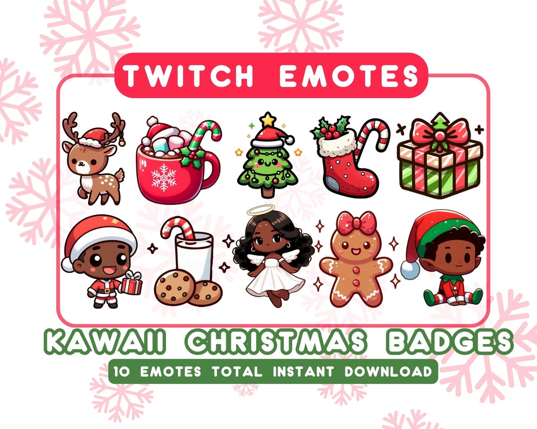 Kawaii Christmas Badges Pack for Twitch/discord/youtube | Cute Discord ...
